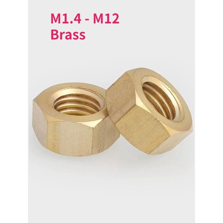 M1.4 M1.6 M2 M2.5 M3 M4 M5 M6 M8 M10 M12 Brass Copper Hex Hexagon Nut | Shopee Philippines