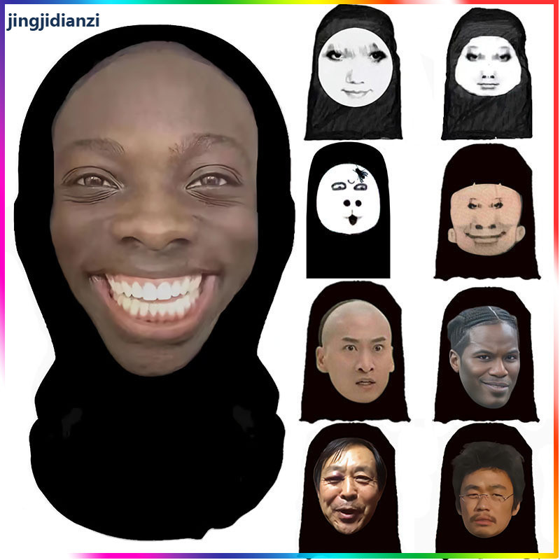 3D Funny Mesh Face Mask with Face Print Head Cover for Cosplay UV ...