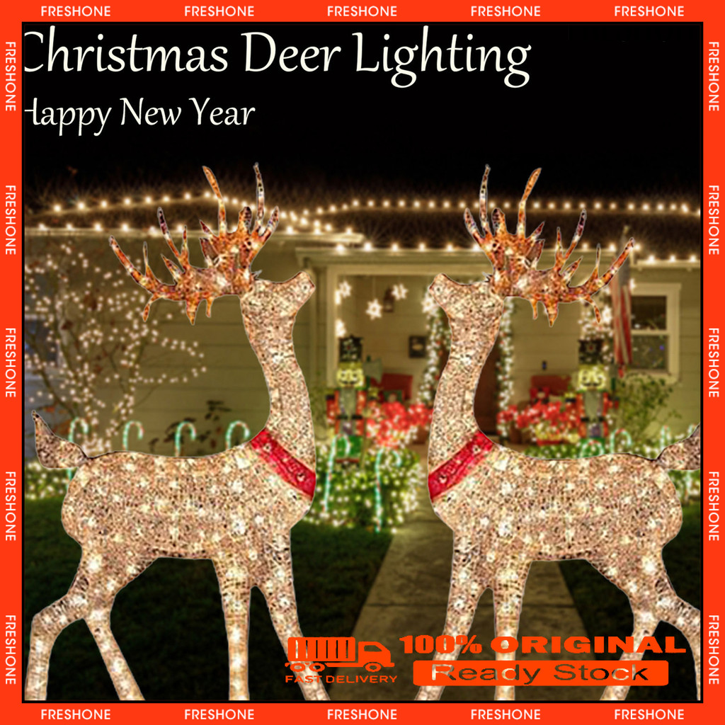 COD Christmas Lighted Reindeer Decorations Glowing Plastic Deer ...