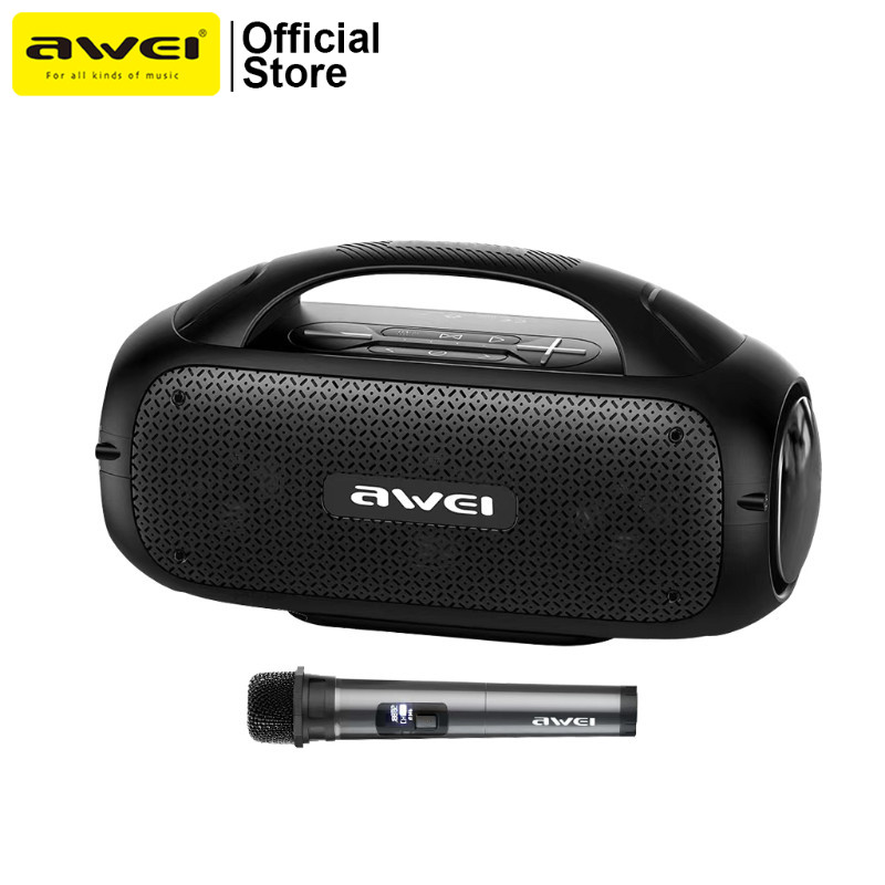 Awei Y886 80W Portable Outdoor Speaker Bluetooth Wireless Karaoke Speakers with Microphone COD ...