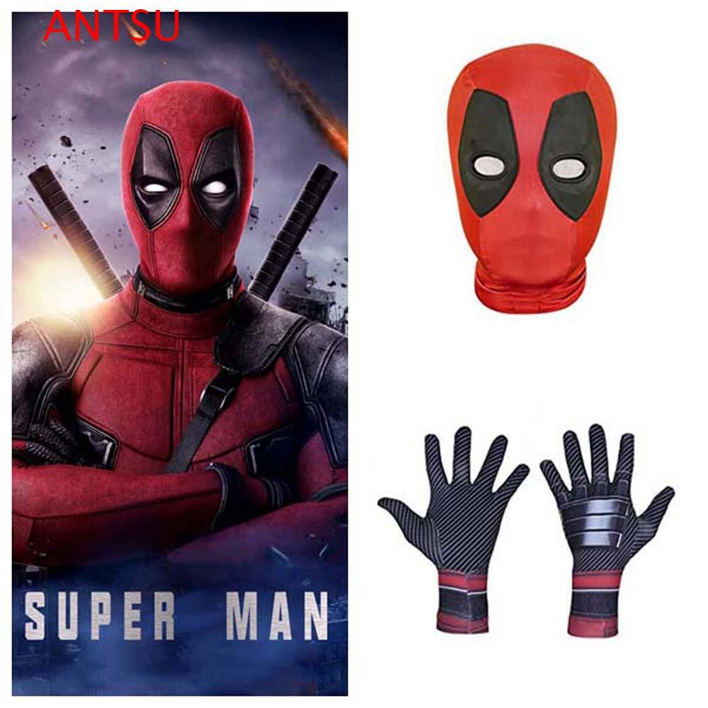 ANTSU Deadpool Headgear, Deadpool Cosplay Mask Gloves Wade Wilson ...