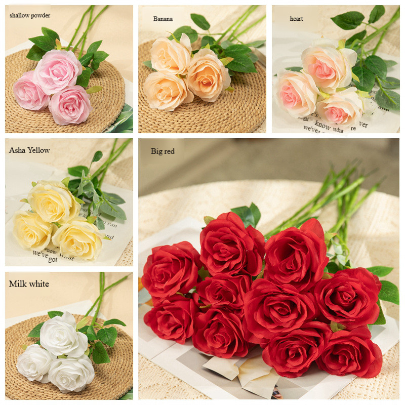 High Quality Velvet Rose&Cloth Rose Fake Rose Fake Flowers Artificial ...