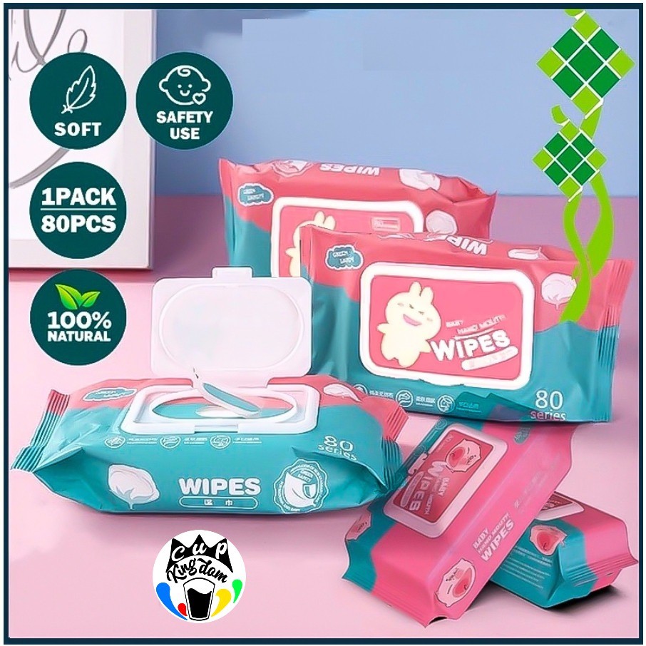 Organic Baby Wipes 80 Pcs Per Pack 99% Water Hypoallergenic (Non ...