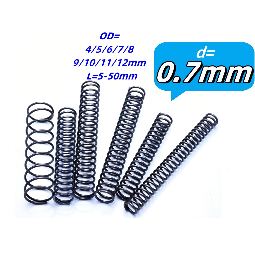 65Mn Spring Steel Compression Spring d0.7mm * OD4-12mm * L5-50mm Strong ...
