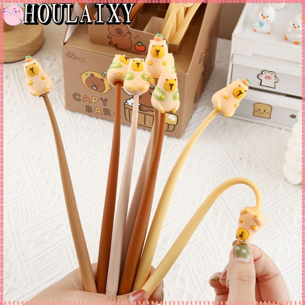 HOULAIXY Capibara Neutral Pen, Silicone Cute Rocking Pen, Creative ...