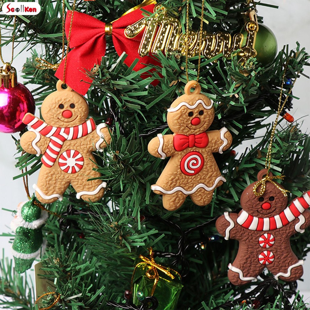 Gingerbread Man Christmas Tree Pendant Assorted Plastic Gingerbread ...