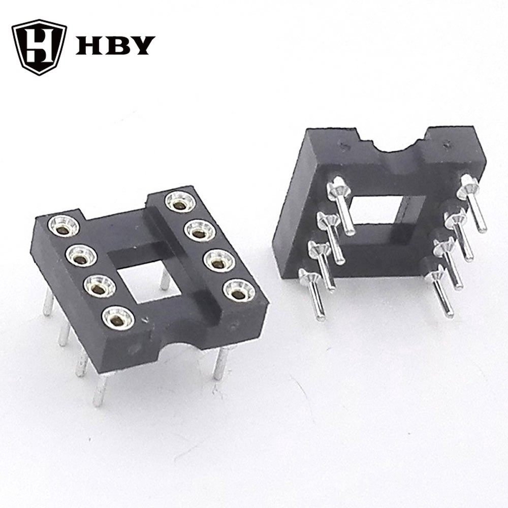 30pcs Round Hole 8 Pins 2.54MM DIP IC Sockets Adaptor Solder Type IC ...