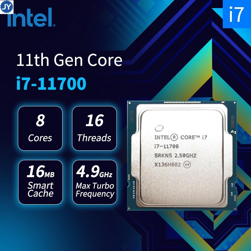 Intel Core i7-11700 i7 11700 11th Gen CPU Processor 2.5GHz 8-Core 16-Thread L3=16M 65W LGA 1200 ...