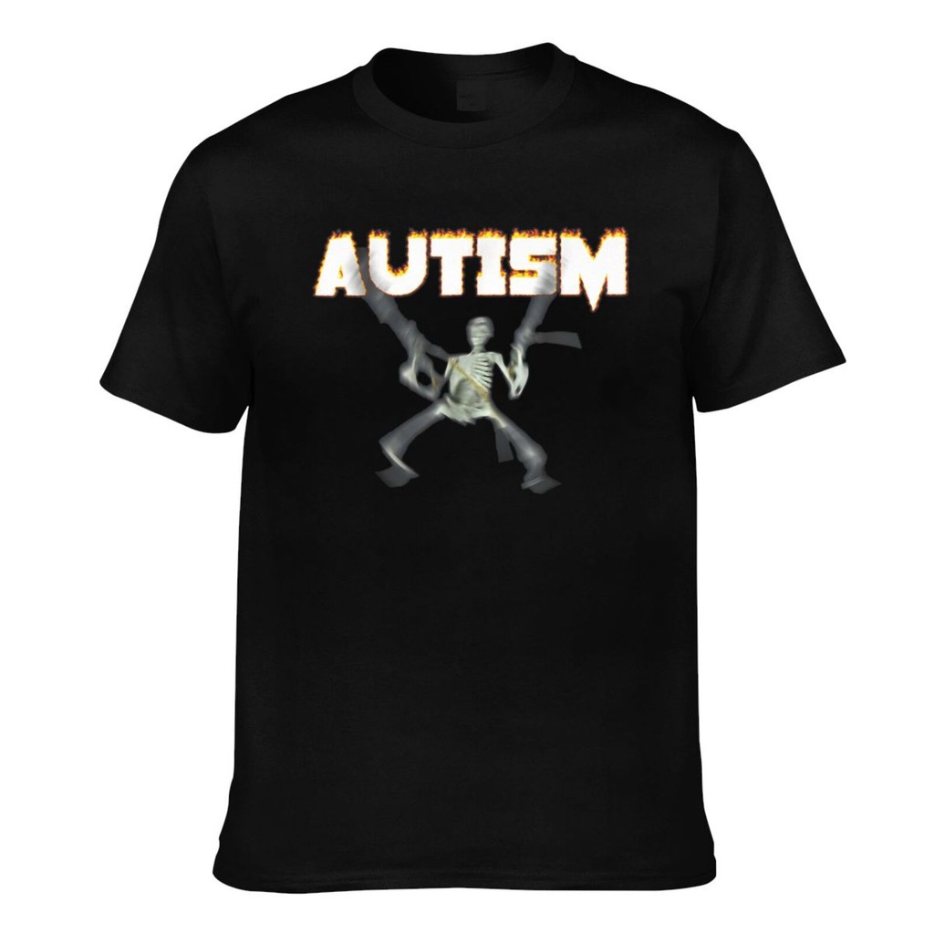 Fashion Printed Autism Skeleton Meme Men'S Cotton Tee | Shopee Philippines
