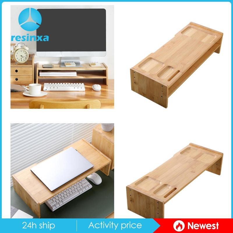 [Resinxa] Monitor Stand Riser Bamboo Ergonomic Computer Screen Stand ...