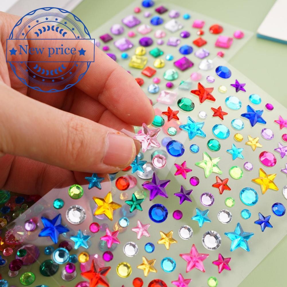 3d Gem Stickers Self Adhesive Jewel Crafts Sparkly Rhinestone Stickers ...