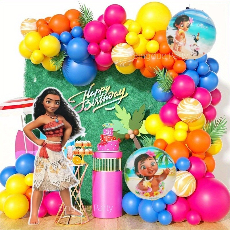 Moana Theme Balloon Garland Arch Kit Birthday Party Balloons Gold ...