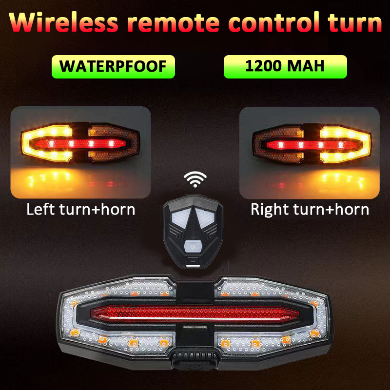 Bike Turn Signal MTB Tail Light Light for Bicycle Waterproof Wireless ...