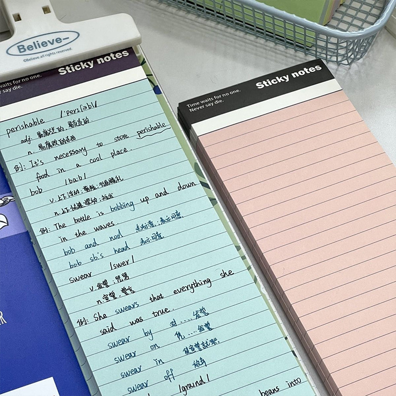 50Pcs Korean Style Simple Long Strip Notepad Large Capacity Tearable ...