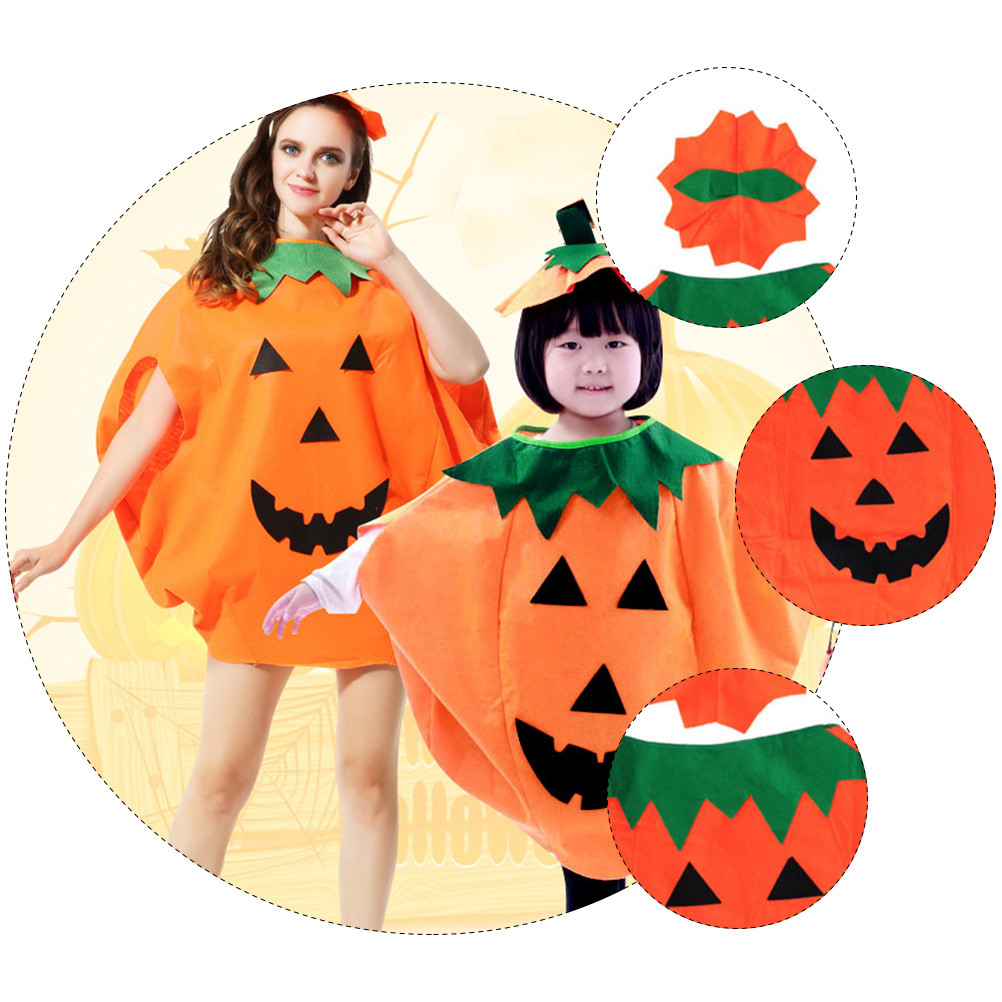 2 Sets Fashion Halloween Performance Pumpkin Shape Costume with Mixed ...