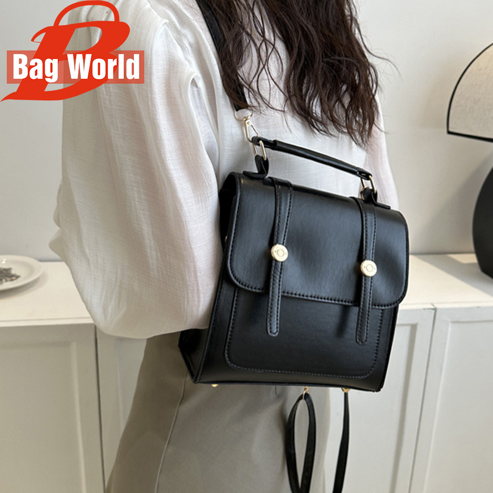 Korean Simple Style Leather Handbag Backpacks for Women Casual Trend ...