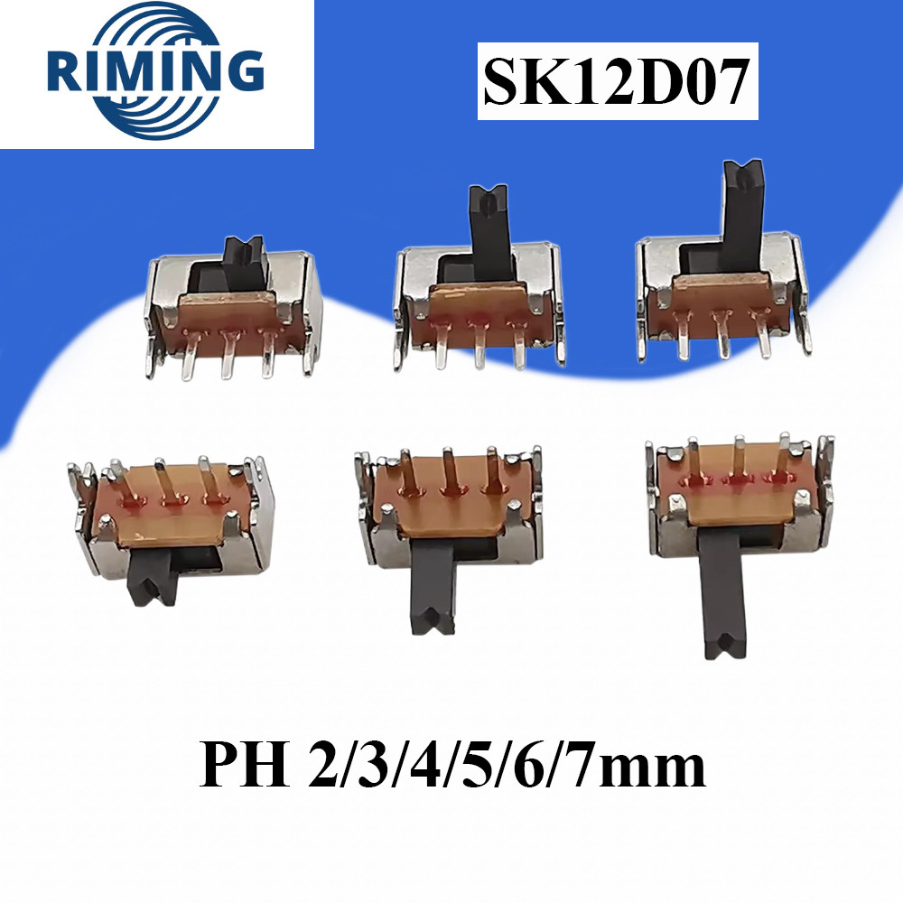20/50/100Pcs SK12D07 PH 2/3/4/5/6/7mm Toggle switch 3Pin PCB 1P2T SPDT Slide Switch Handle High ...