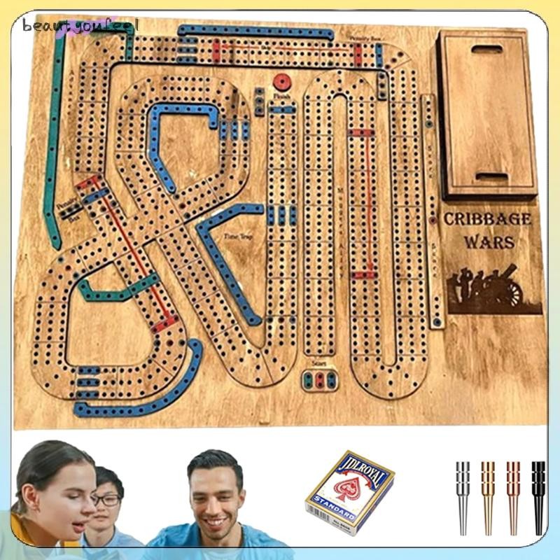 Beautyoufeel Cribbage Wars Board Game With Built-in Cribbage Pegs ...