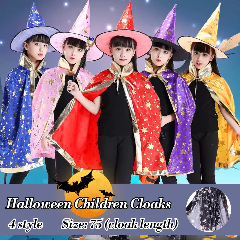 Halloween Children Cloaks Performance Costumes Magician Witch Five-star ...
