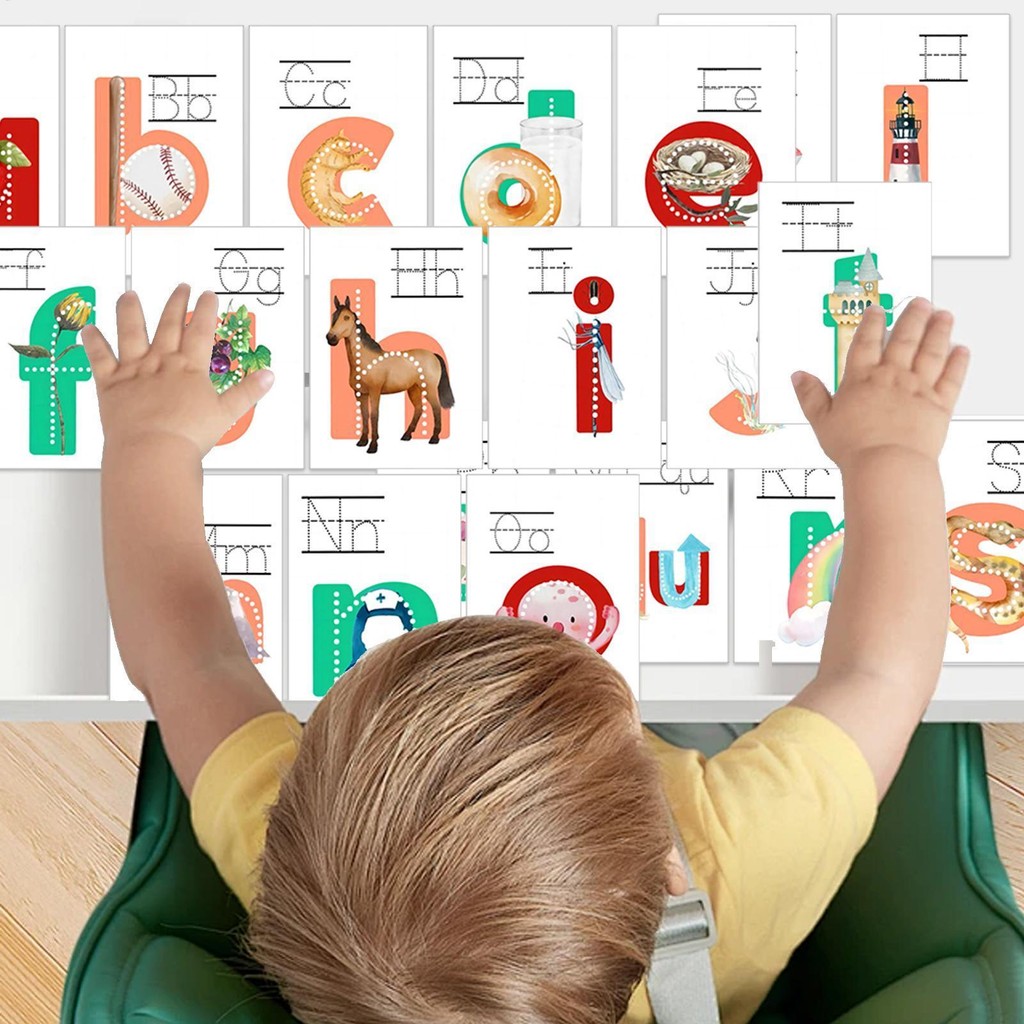 Preschool Alphabet Tool，Alphabet Flash Cards, 26 Pcs ABC Vocabulary ...