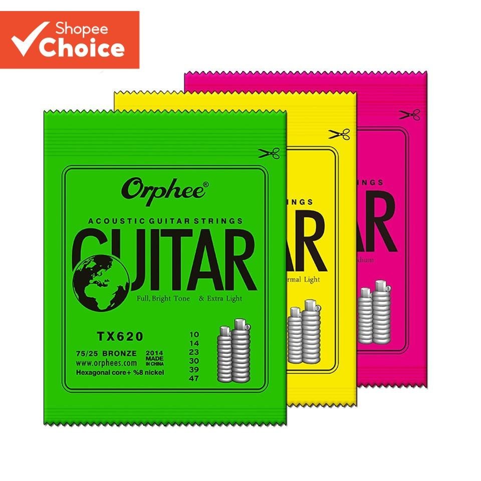 Orphee 6Pcs/set Acoustic Guitar String Hexagonal core+8% Nickel Extra ...