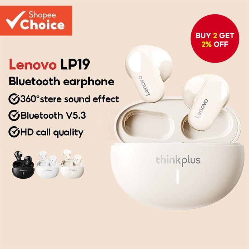 Lenovo LP19 TWS Bluetooth Headset Semi in Ear Wireless Stereo Hifi ...