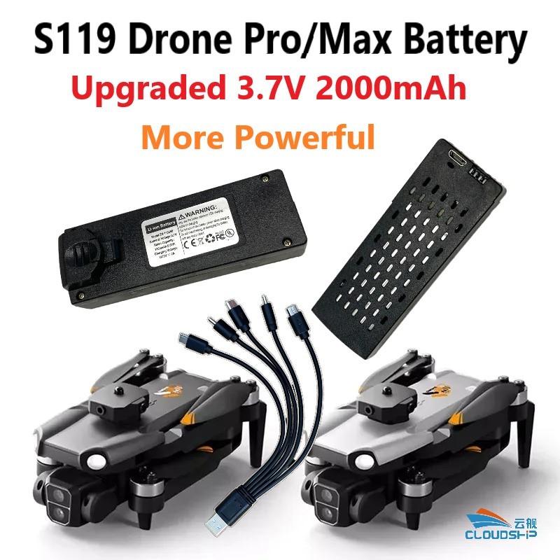 S119/A21 Pro/Max Drone Battery Upgraded 3.7V 2000mAh Lipo Battery For ...