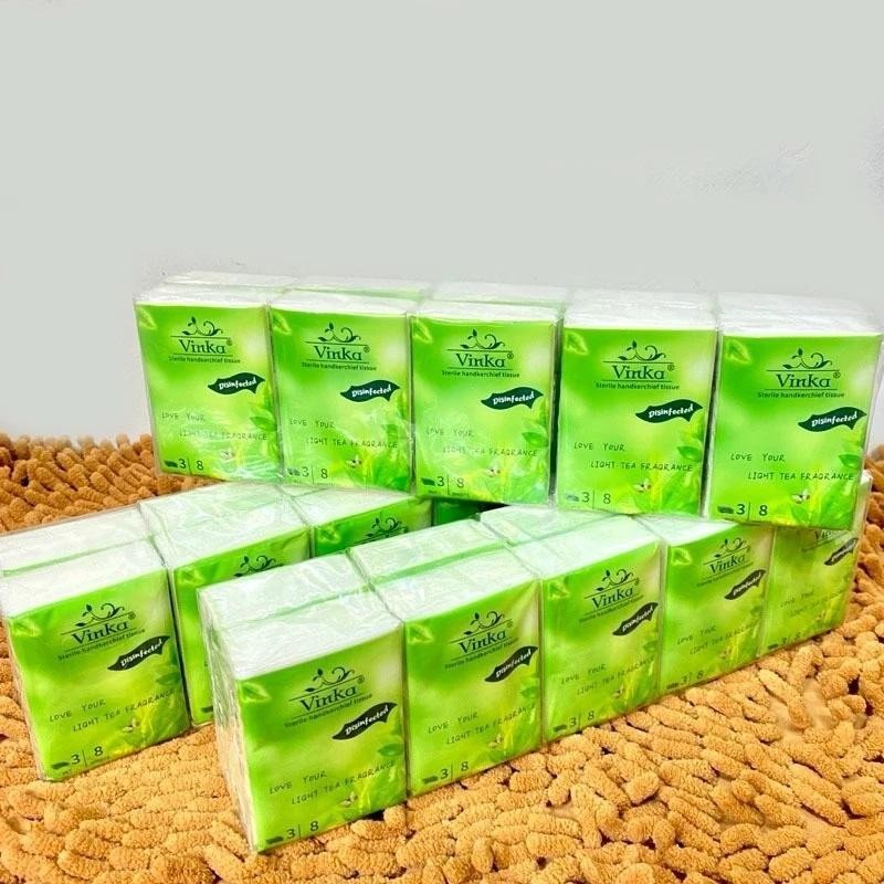 SCCS~(1Bundle=10packs) VINKA Green Soft Mini Pocket Facial Tissue Paper ...