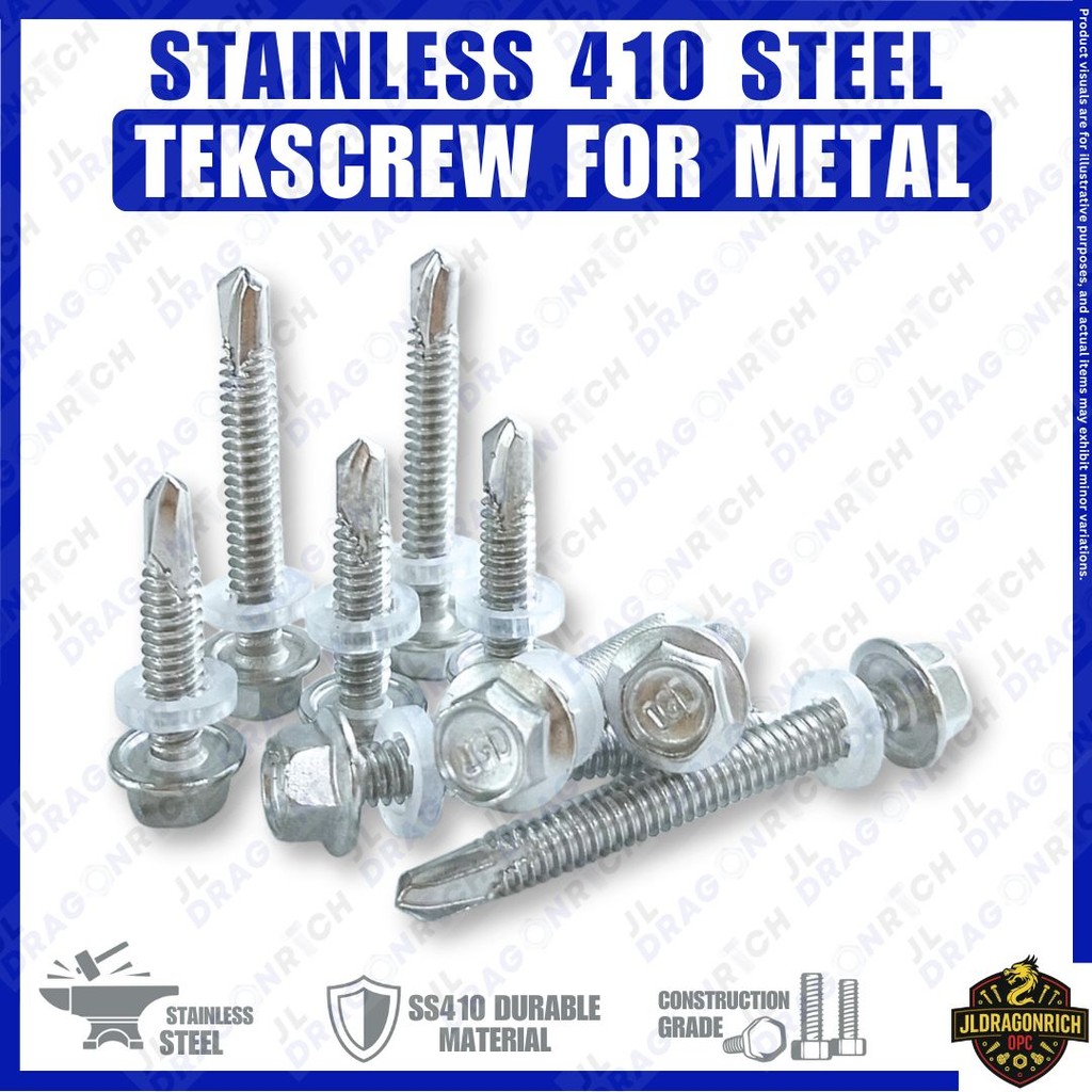 10 PCS SS Tekscrew for Metal Stainless 410 Steel SelfdrillingScrew ...