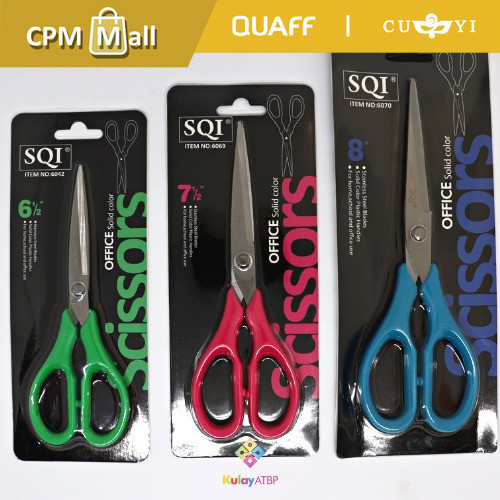 SQI Office Scissors All Purpose Scissor 4 | 5 | 6 | 7 | 8 Inches ...