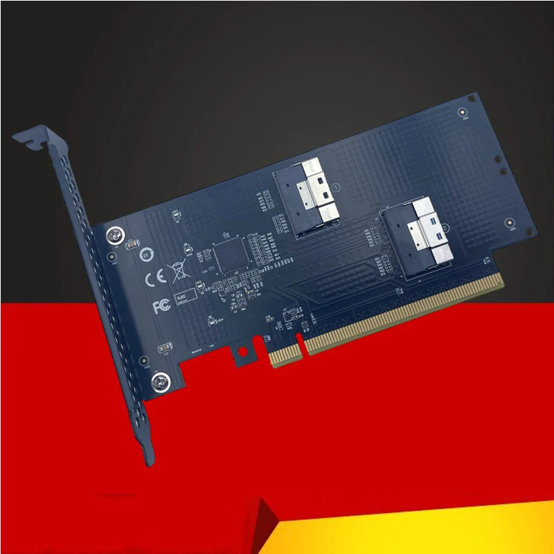 PCIe4.0/5.0 X16 to SlimSAS SFF-8654 Split Card Baseplate Single Slot for GPU Graphics Card ...