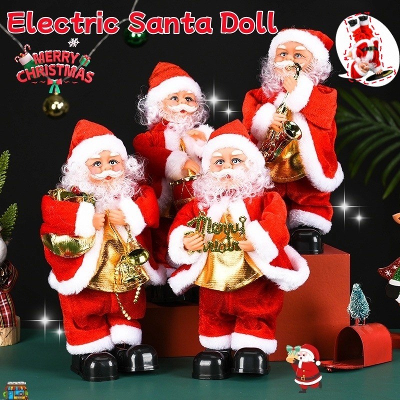 Electronic Santa Doll Toy Santa Claus Singing Dancing Playing Saxophone ...