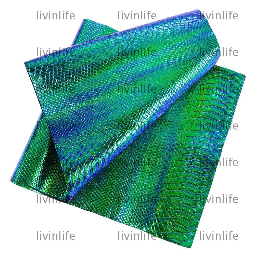 LIVINLIFE 1 Roll Snake Skin Pattern Sheets, Blue & Green Snake Skin ...