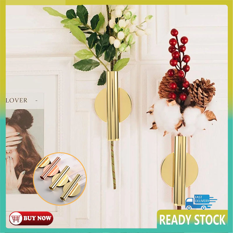 Creative Wall Mounted Flower Tube Nordic Style Non Perforated Flower ...