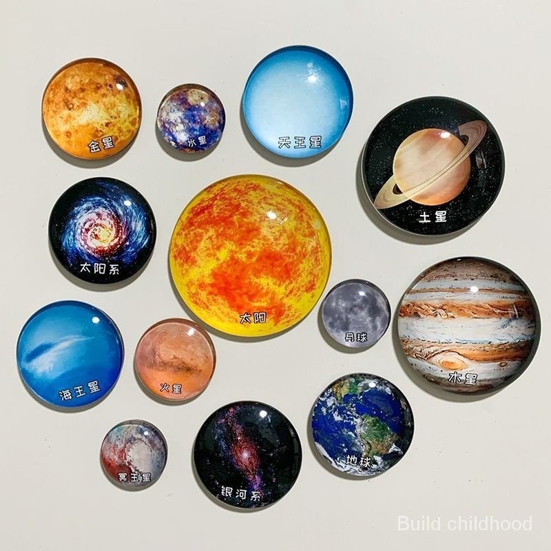 Solar System Eight Planets Crystal Fridge Glass Sticker Earth Universe ...