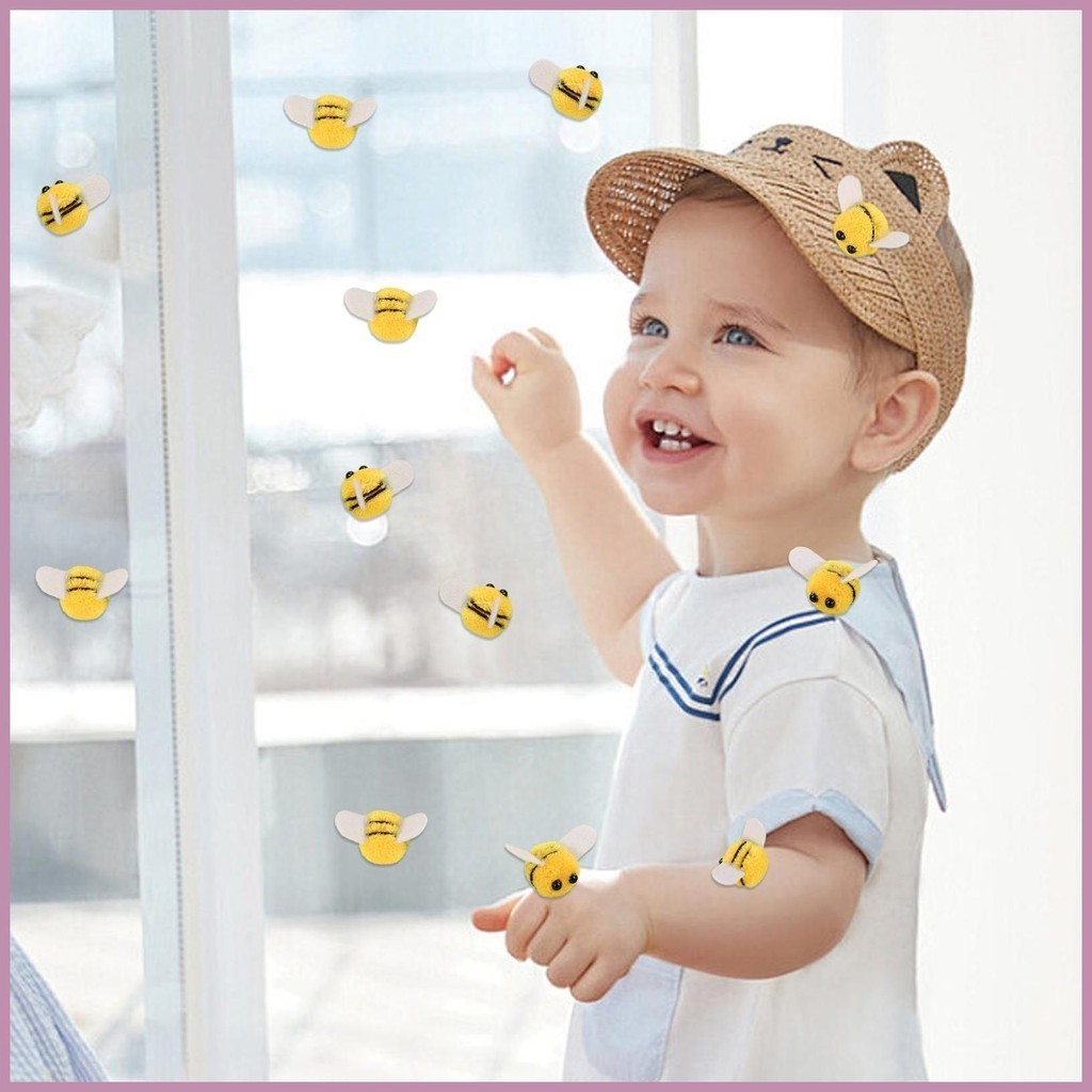 Felt Bees for Crafts 50PCS Cute Bee Craft Balls Fake Bees for Baby ...
