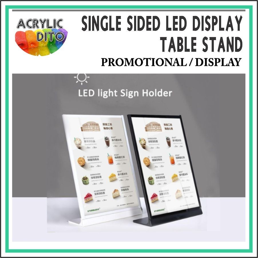 A4 A3 Single Sided LED Display Table Stand / Menu Light Box Promo ...