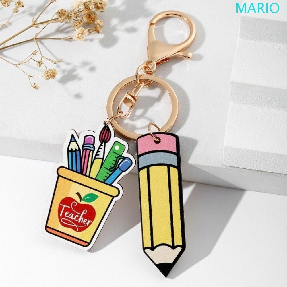 MARIO Pencil Rainbow Keychain, Wooden Geometric Shape Teacher's Day ...
