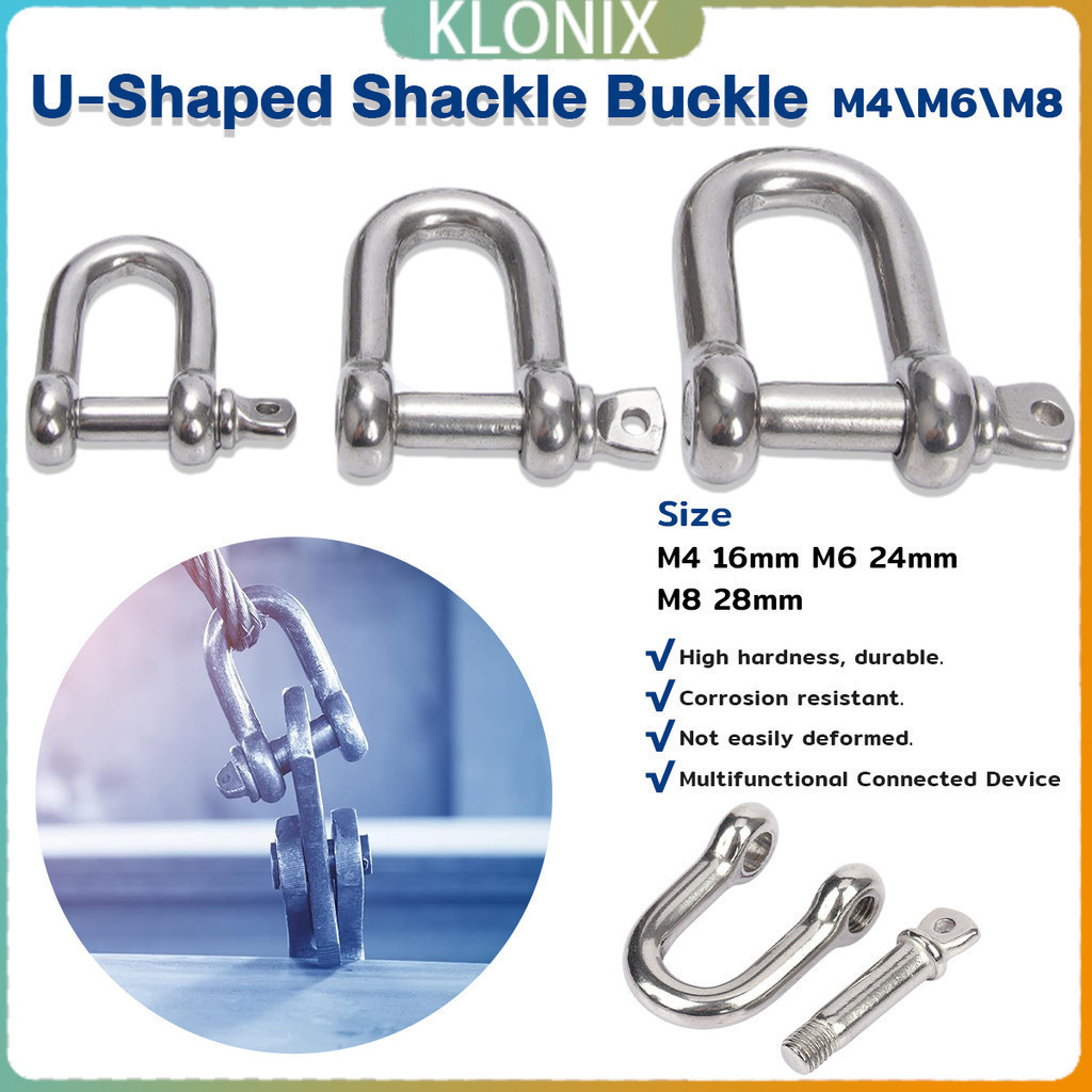 Ki D-Type/U-Shaped Shackle Buckle D Ring Lock Bow Shackle Wire Rope ...