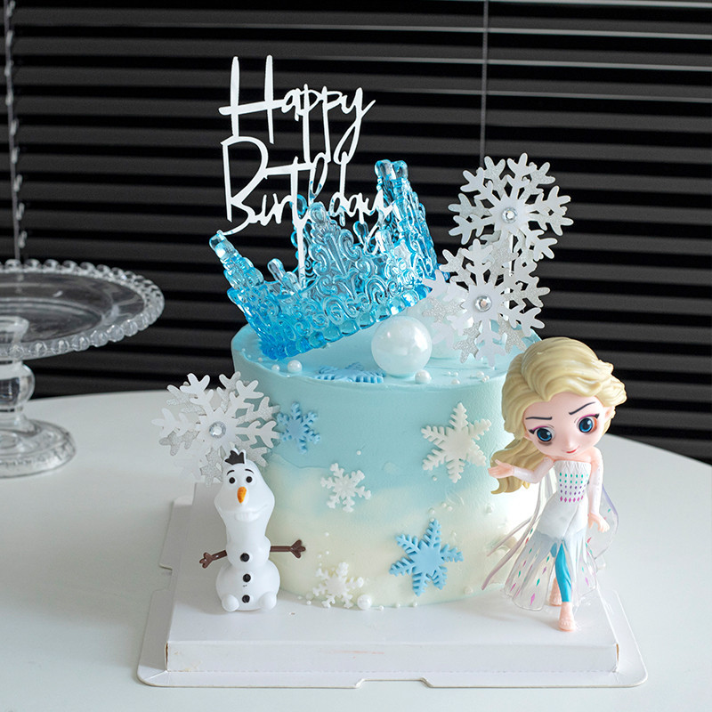 Frozen Elsa Princess Cake Decoration Ornament Crystal Crown Birthday ...