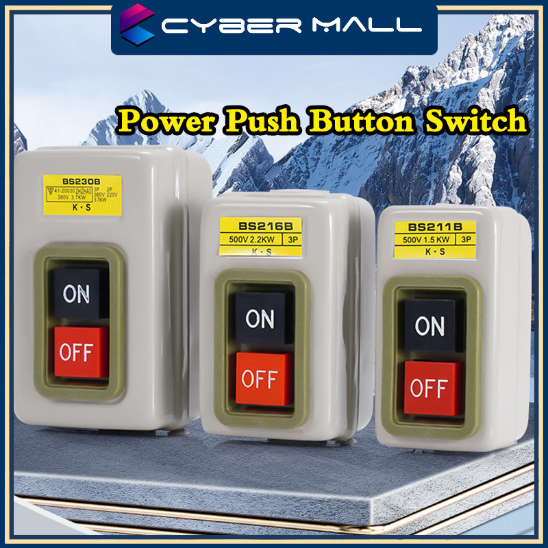 3-phase Power Push button switch 220/380V Push button switch BS211B BS216B BS203B | Shopee ...