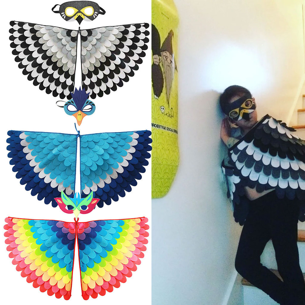 1Set Kids Animal Bird Wings+mask Suit Stage Performance Peacock Owl ...