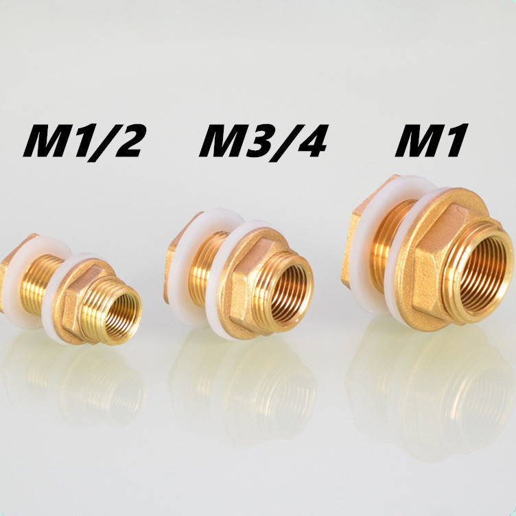 Solid Brass Water Tank Connector Fittings Leak-proof M1/2'' M3/4'' M1 ...