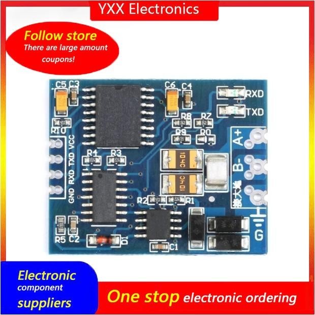 Tl to RS485 Module RS485 to TTL with Isolation Microcontroller Serial Port UART Industrial Grade ...