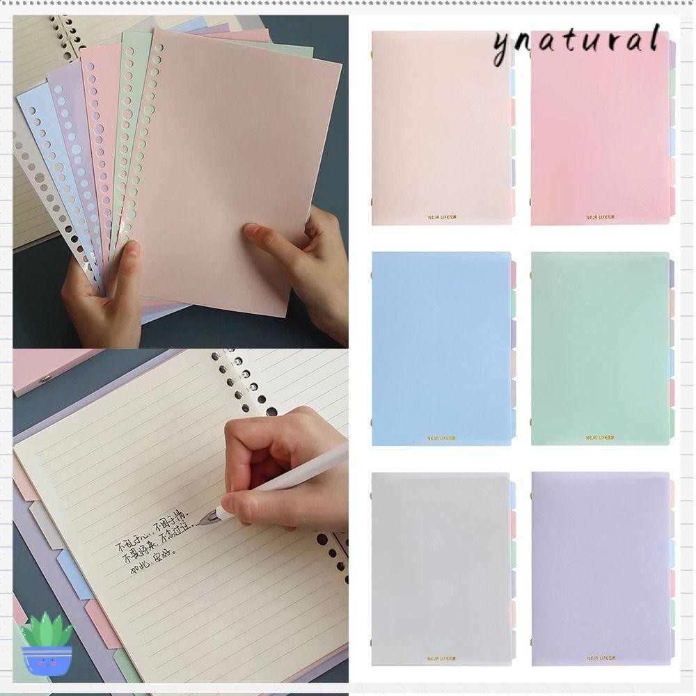 YNATURAL A5 Binder Notebook, Soft Pastel Color Loose Leaf Notebook ...