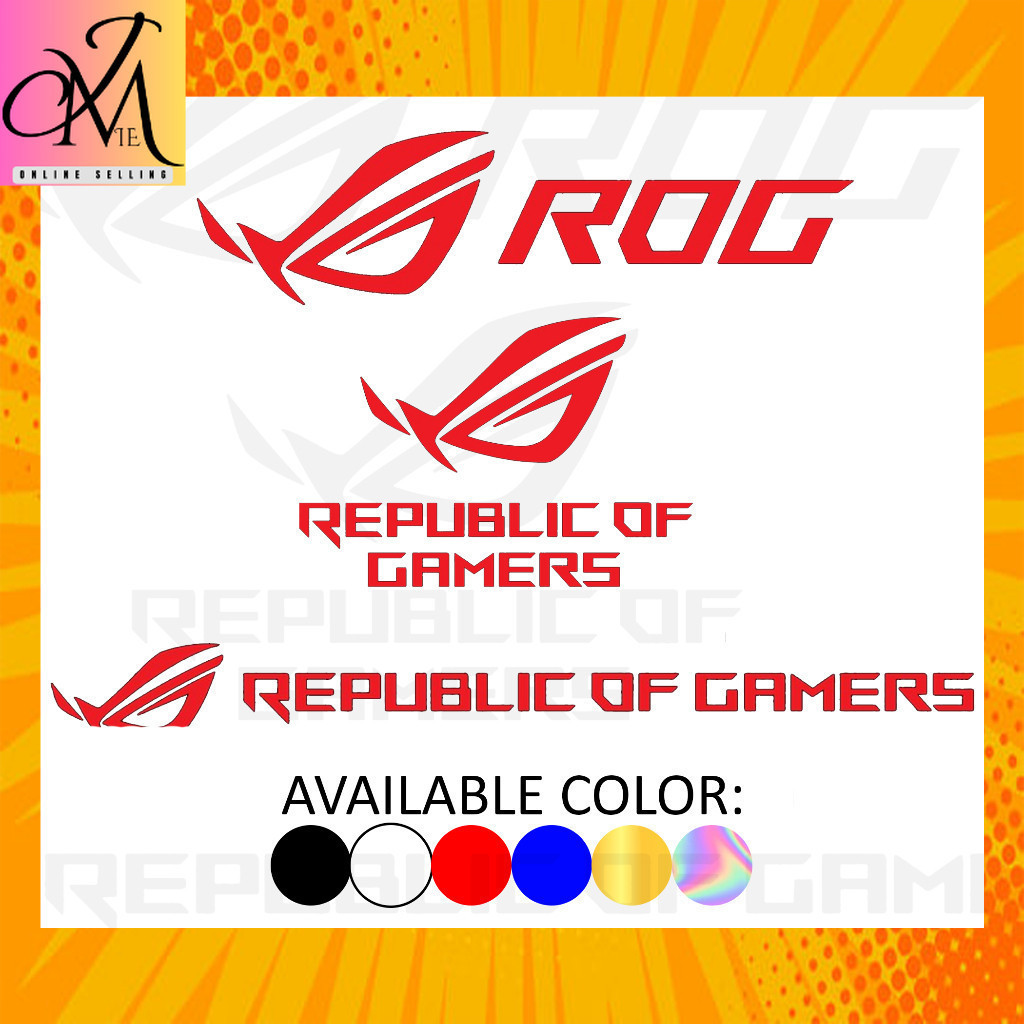 "ROG Republic of Gamers"-Long lasting Quality Vinyl Decal Stickers ...