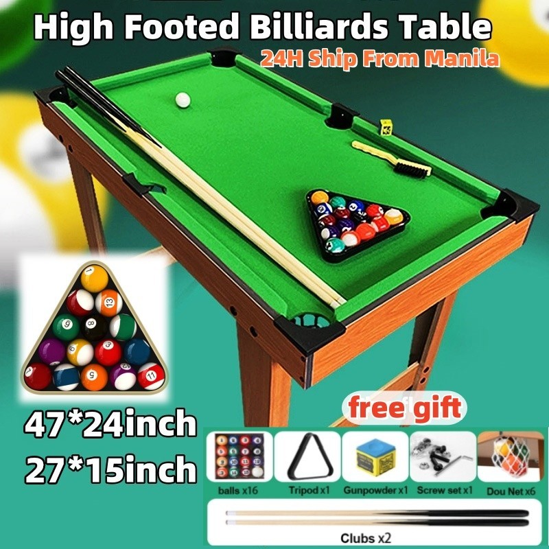 2024 New 27x15 Inches Mini Billiard Table For Kids Wooden Tabletop Pool ...