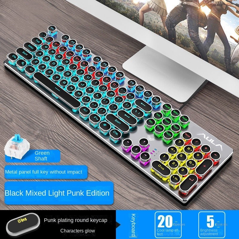 Gaming Mechanical Green Axis Keyboard Wired Gaming Keyboard | Shopee ...