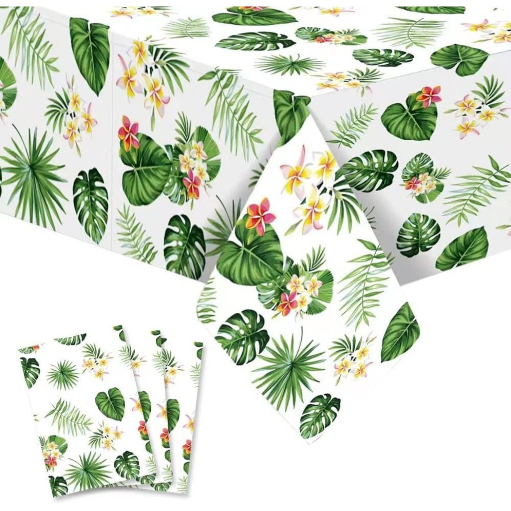 Palm Leaves Tablecloth Table Cover Hawaii Birthday Decoration Luau ...