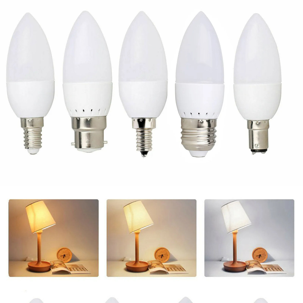E14 E27 E12 B22 B15 LED Candle Bulb Light 3W Chandlier Lamp Home Lights ...